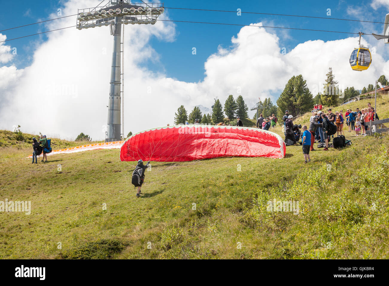 Solitude zillertal austria alps tower cable car hi-res stock ...