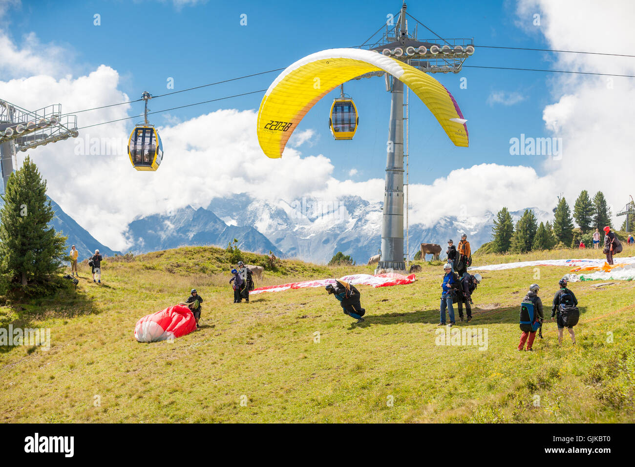 Solitude zillertal austria alps tower cable car hi-res stock ...