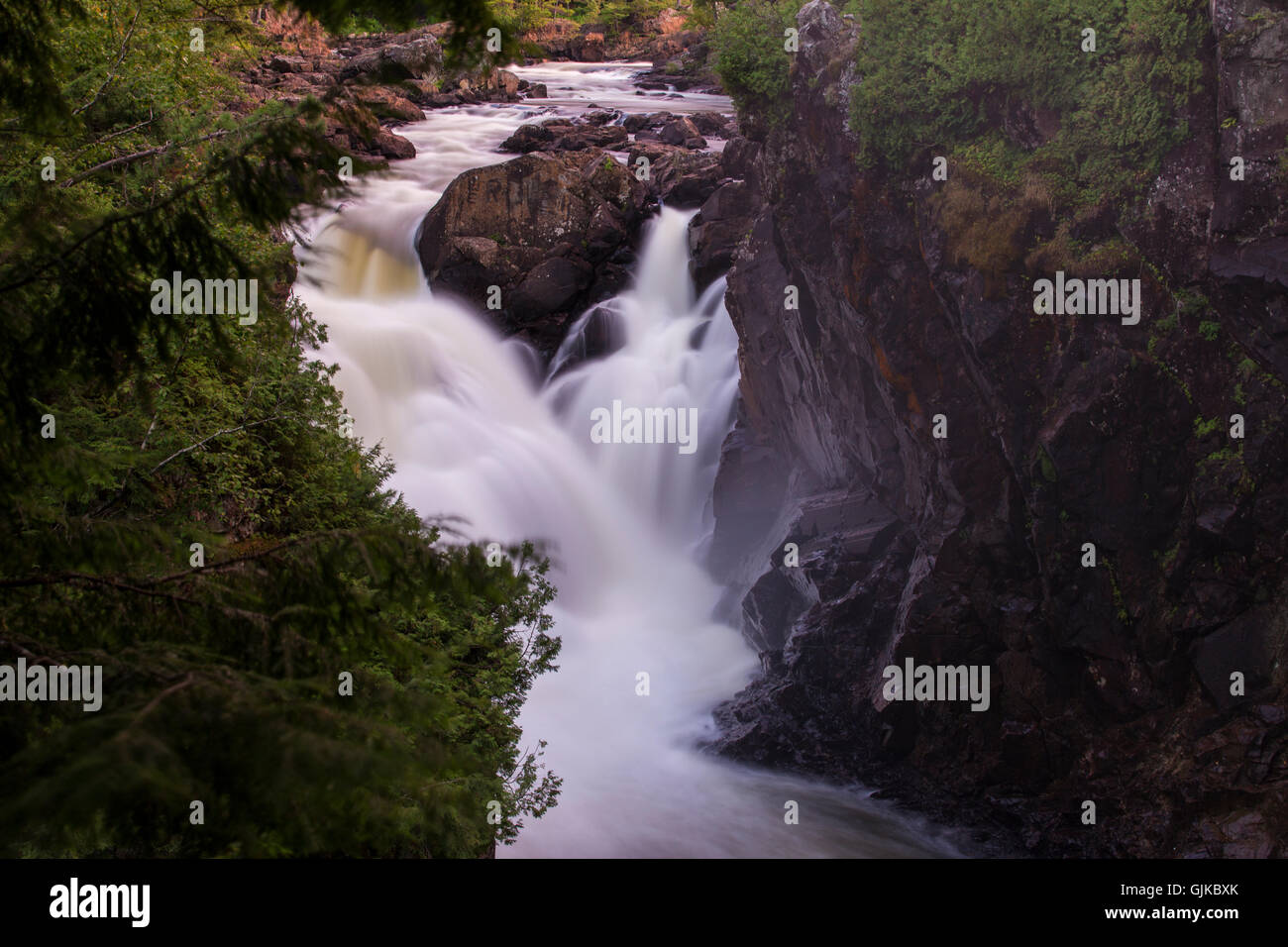 Dorwin Waterfalls in Rawdon, Quebec, Canada, long exposure shot Stock ...