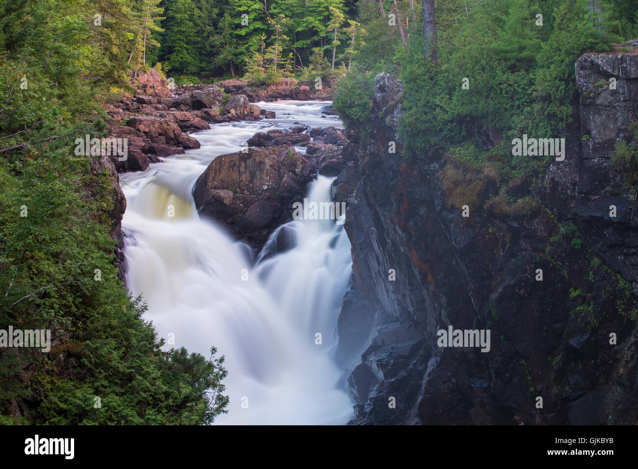 Dorwin Waterfalls in Rawdon, Quebec, Canada, long exposure shot Stock ...