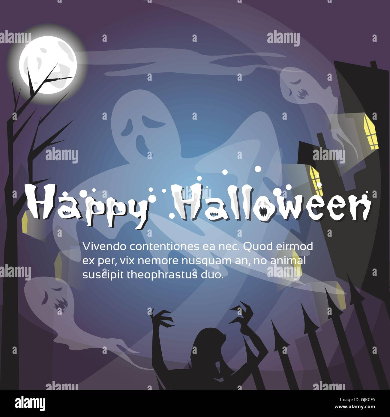 Haunted house ghosts trick Stock Vector Images - Alamy
