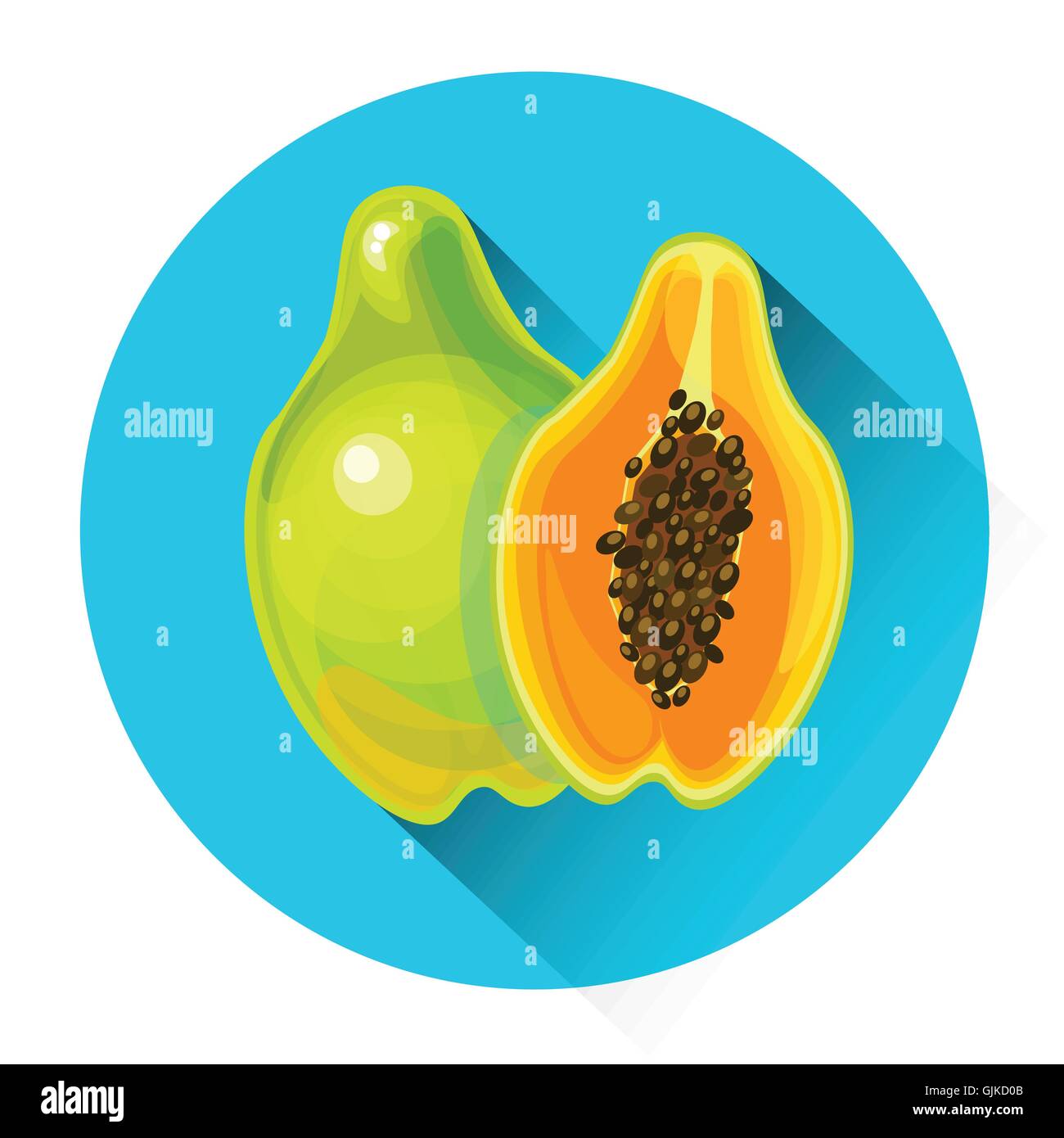Papaya Colorful Fruit Icon Stock Vector Image & Art - Alamy