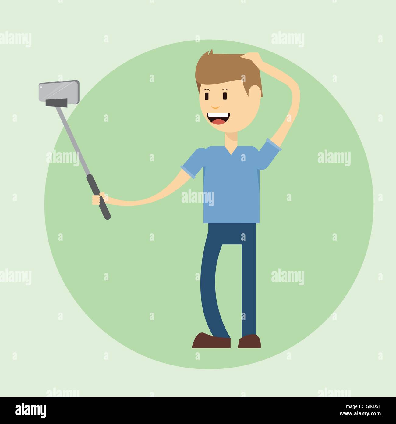 Cartoon man looking at photograph hi-res stock photography and images ...