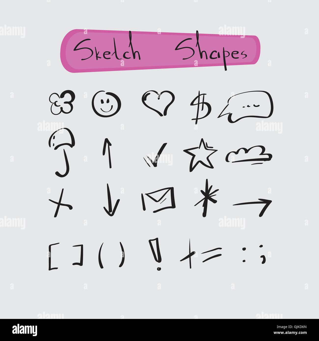 Sketch Shapes Collection Hand Drawn Set Stock Vector Image & Art - Alamy