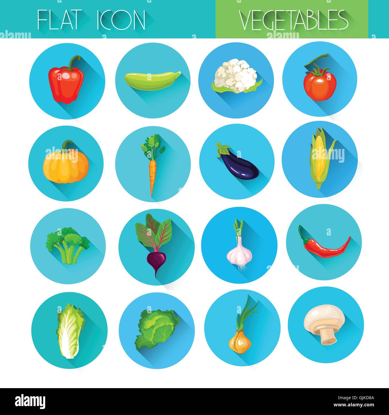 Colorful Collection Vegetable Icon Set Stock Vector Image & Art - Alamy