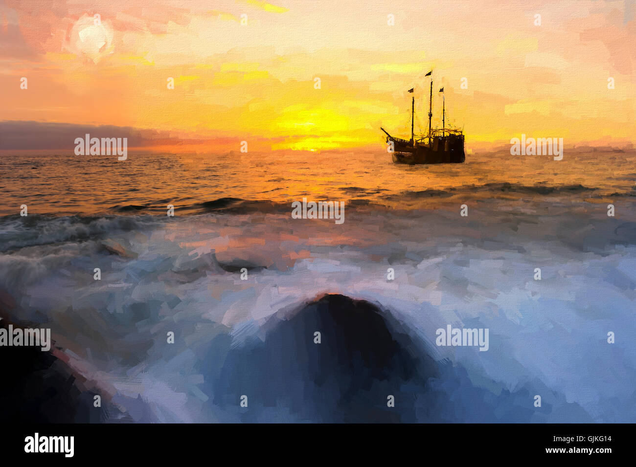 Sky ocean waves pirate coast hi-res stock photography and images - Alamy