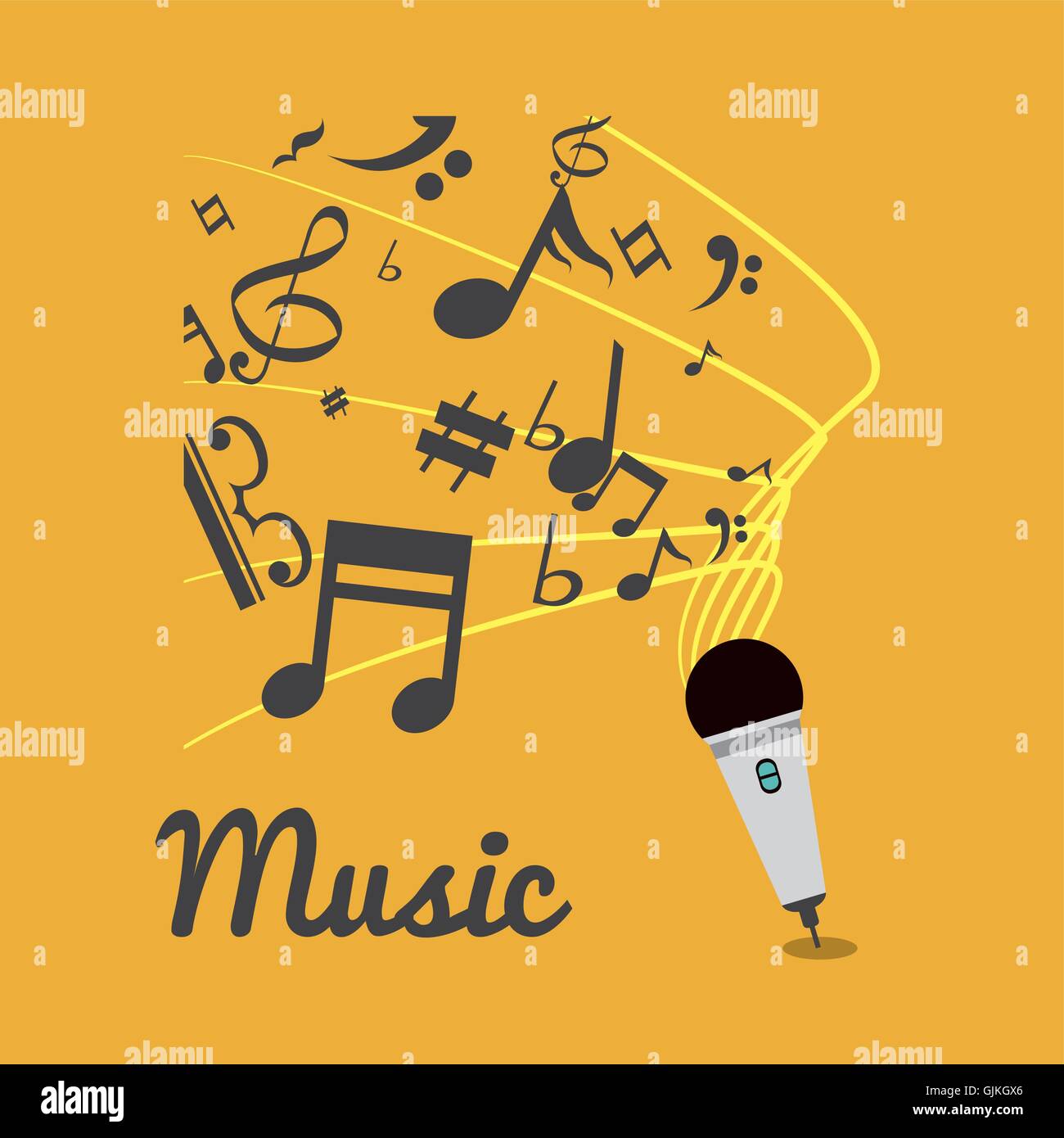 music note microphone sound Stock Vector Image & Art - Alamy