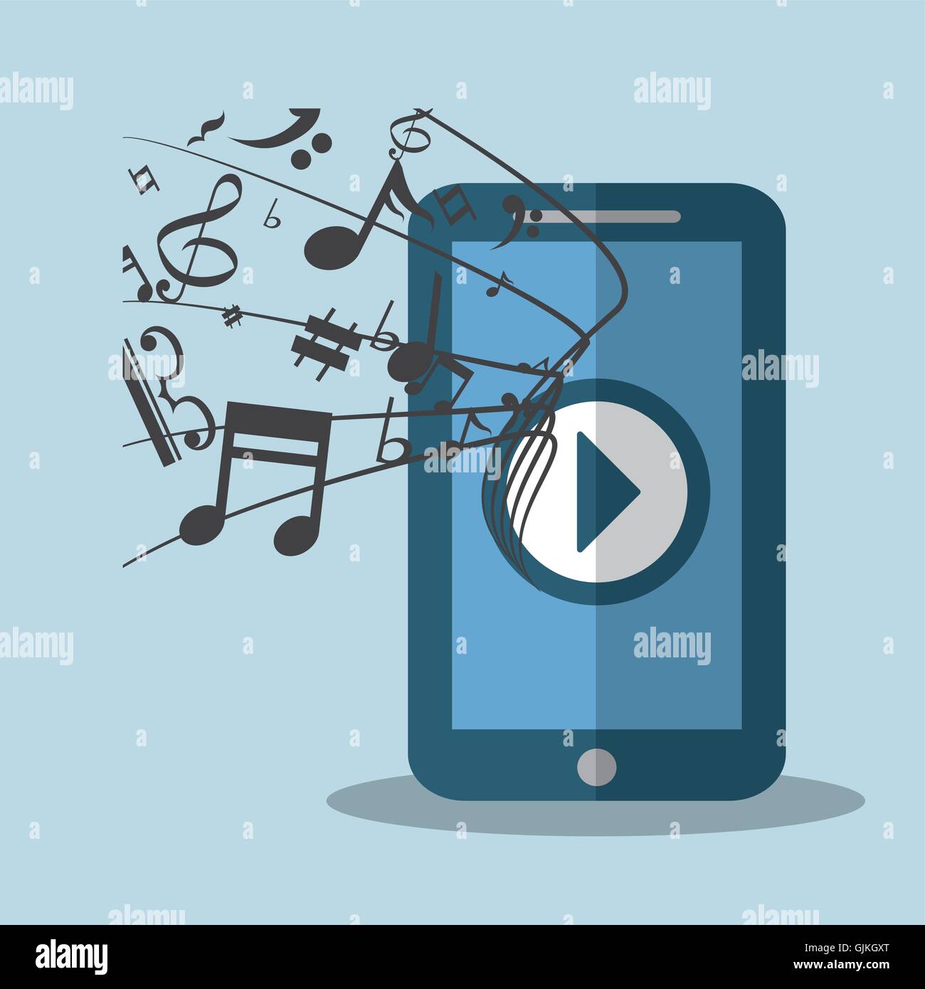 music note sound smartphone Stock Vector Image & Art - Alamy
