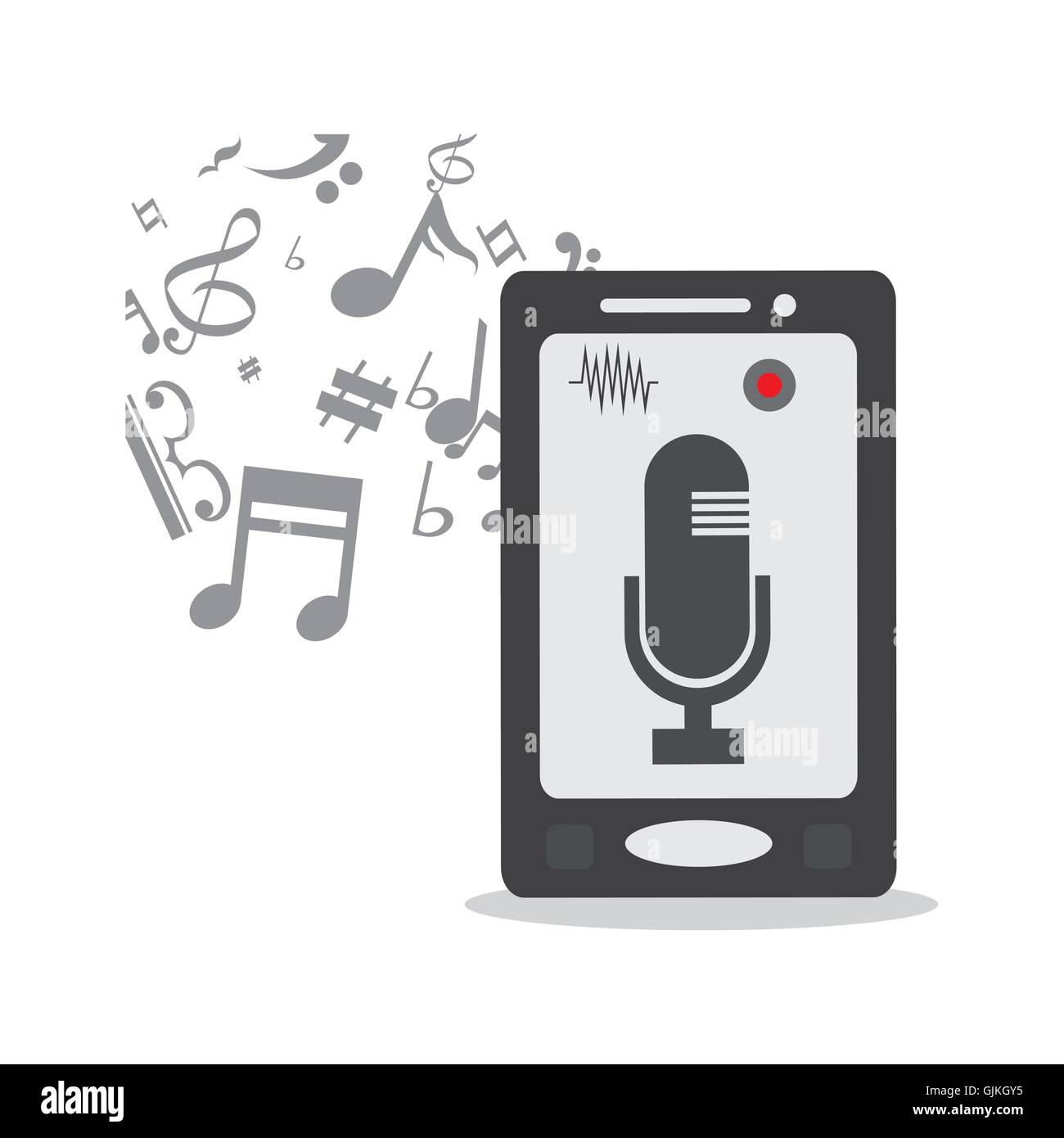 music note microphone sound Stock Vector Image & Art - Alamy