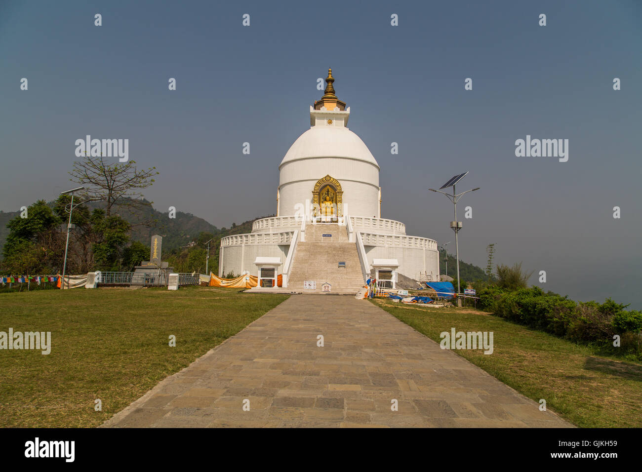 World Peace Pagoda in Pokhara, Nepal Stock Photo - Alamy