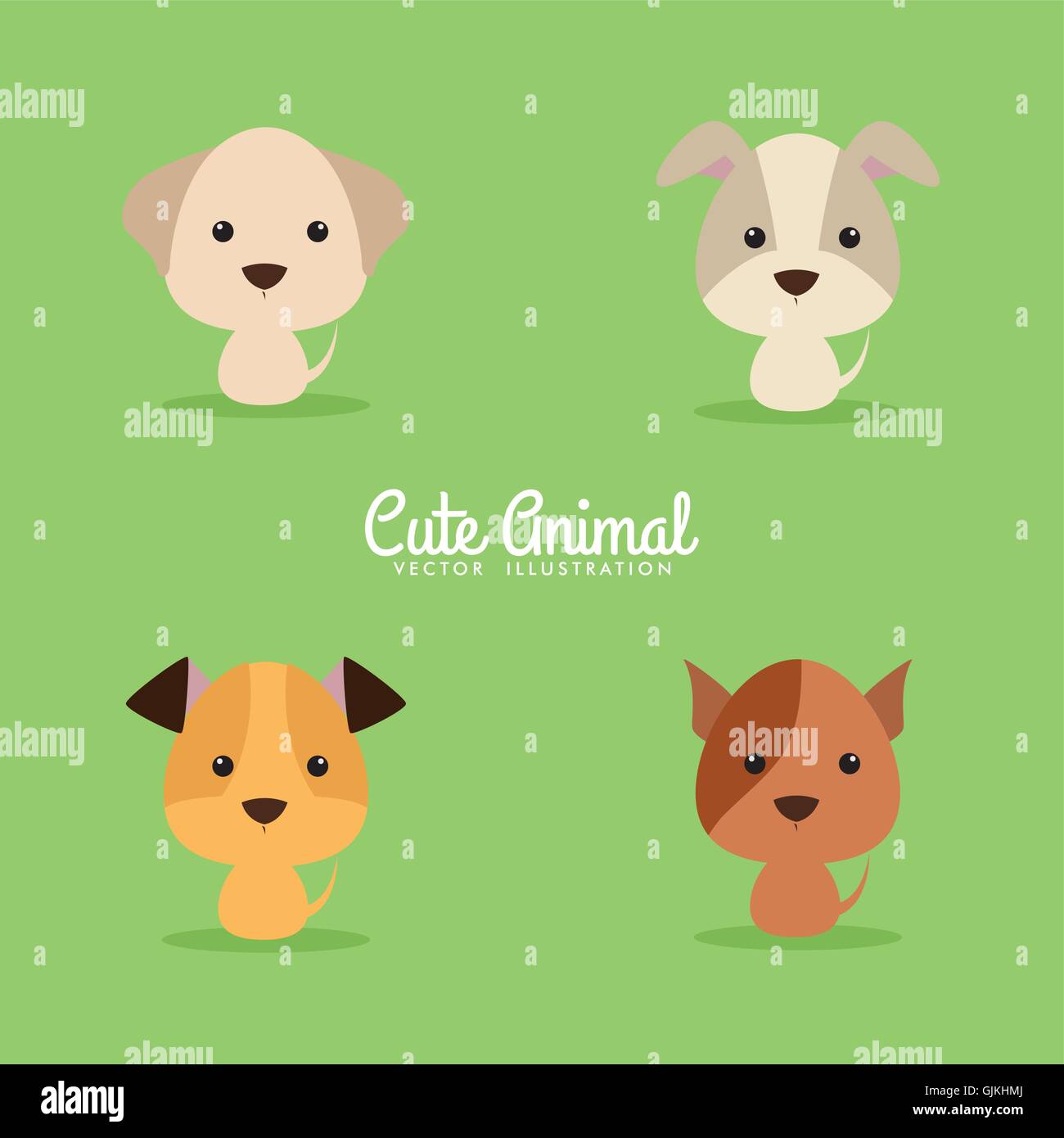 Cute Cartoon dogs Stock Vector Image & Art - Alamy