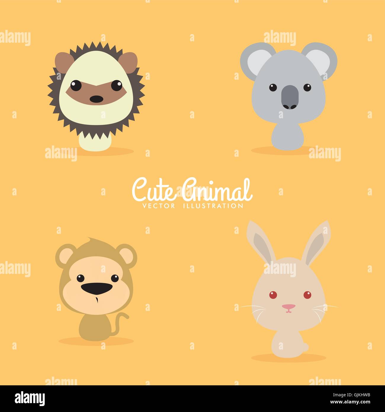 Cute Cartoon Wild animals Stock Vector Image & Art - Alamy