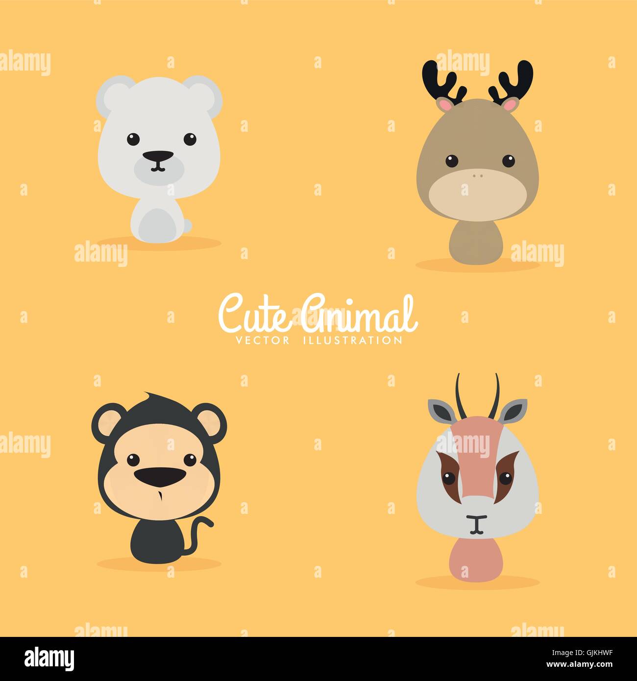 Cute Cartoon Wild animals Stock Vector Image & Art - Alamy