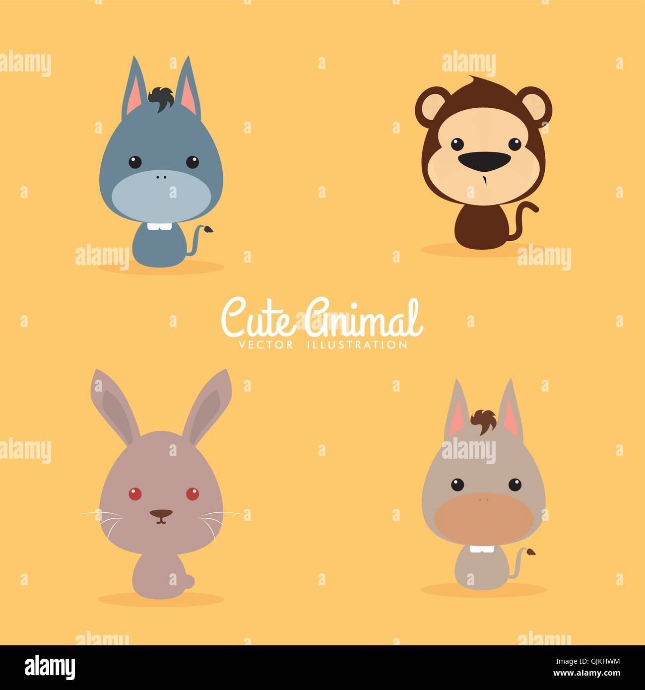 Cute Cartoon Wild animals Stock Vector Image & Art - Alamy