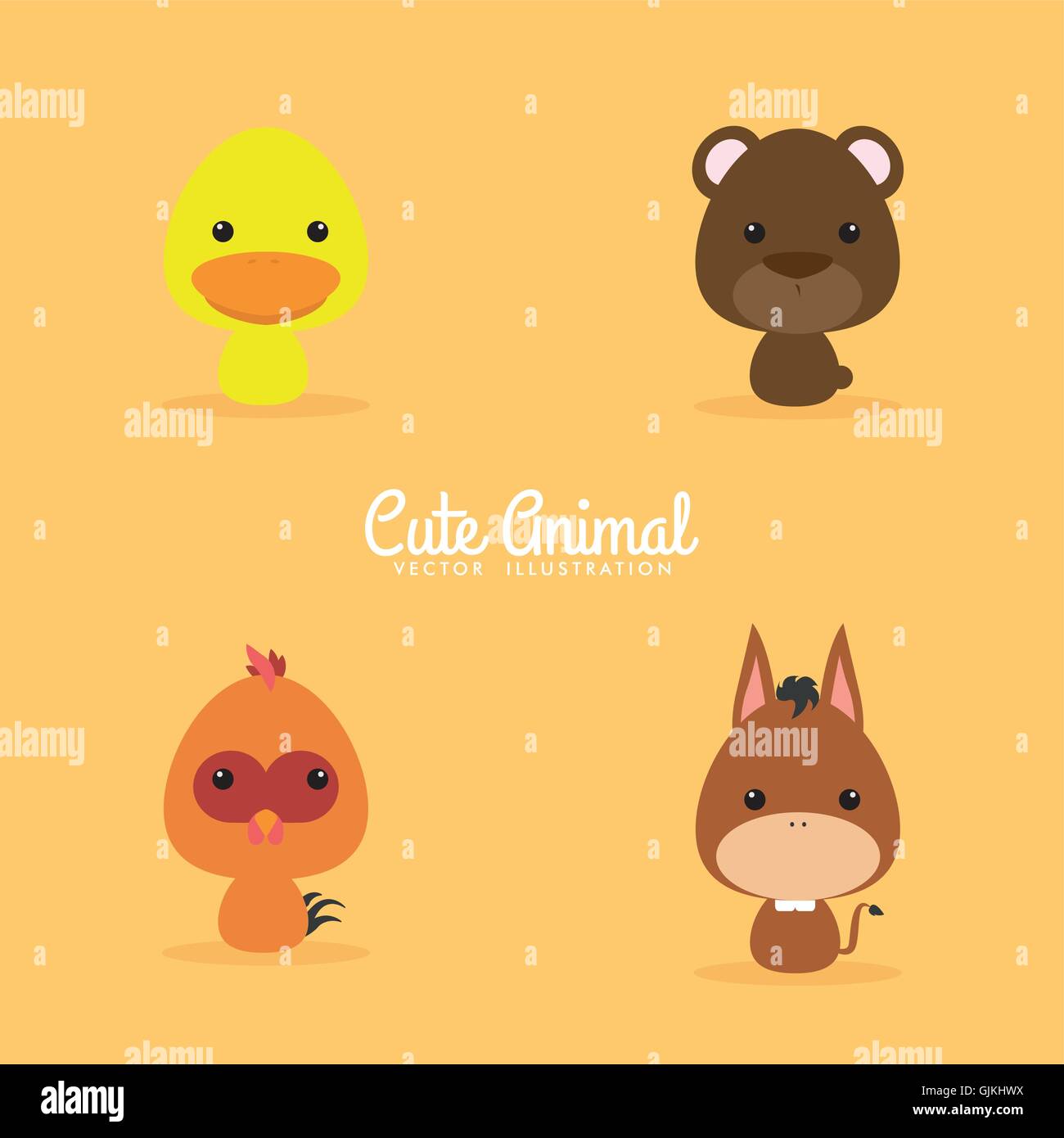 Cute Cartoon Wild animals Stock Vector Image & Art - Alamy