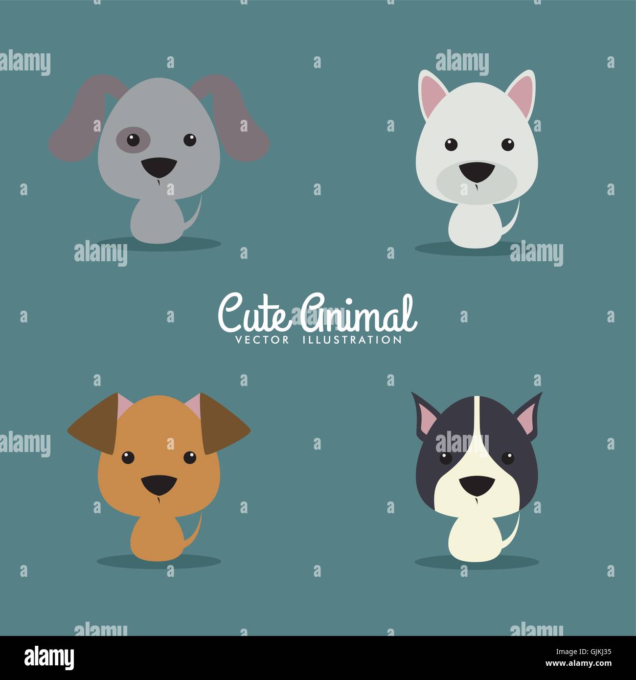 Cute Cartoon dogs Stock Vector Image & Art - Alamy