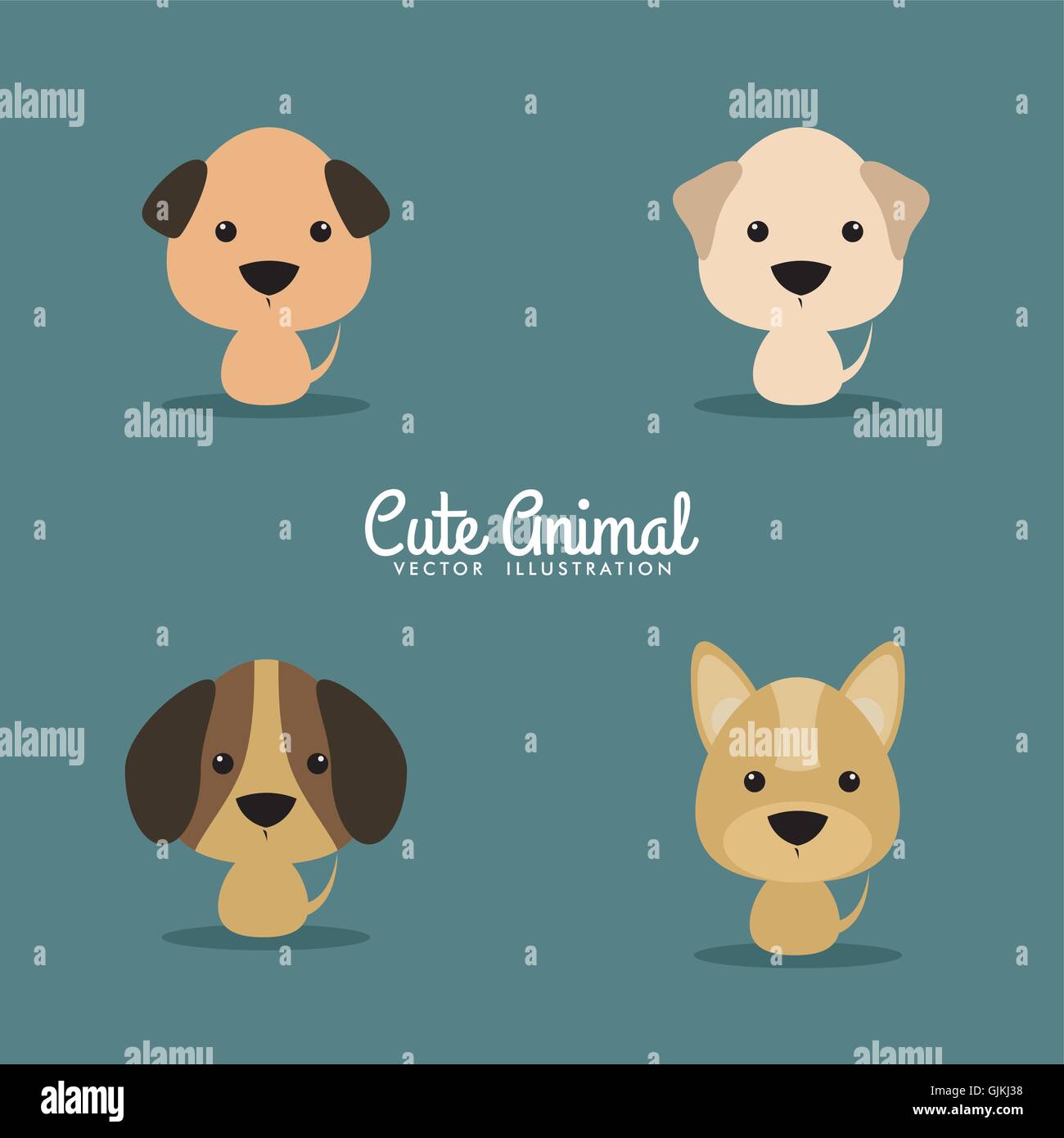 Cute Cartoon dogs Stock Vector Image & Art - Alamy