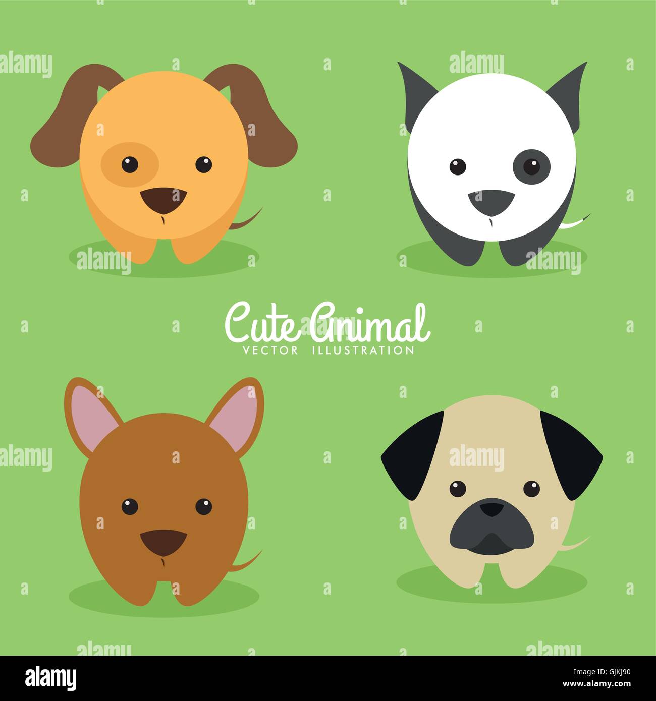 Cute Cartoon dogs Stock Vector Image & Art - Alamy