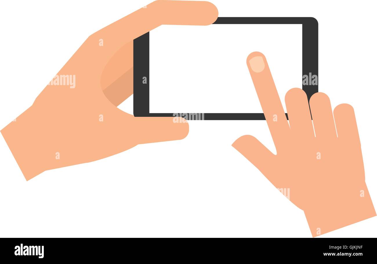 hands human user smartphone isolated icon Stock Vector Image & Art - Alamy