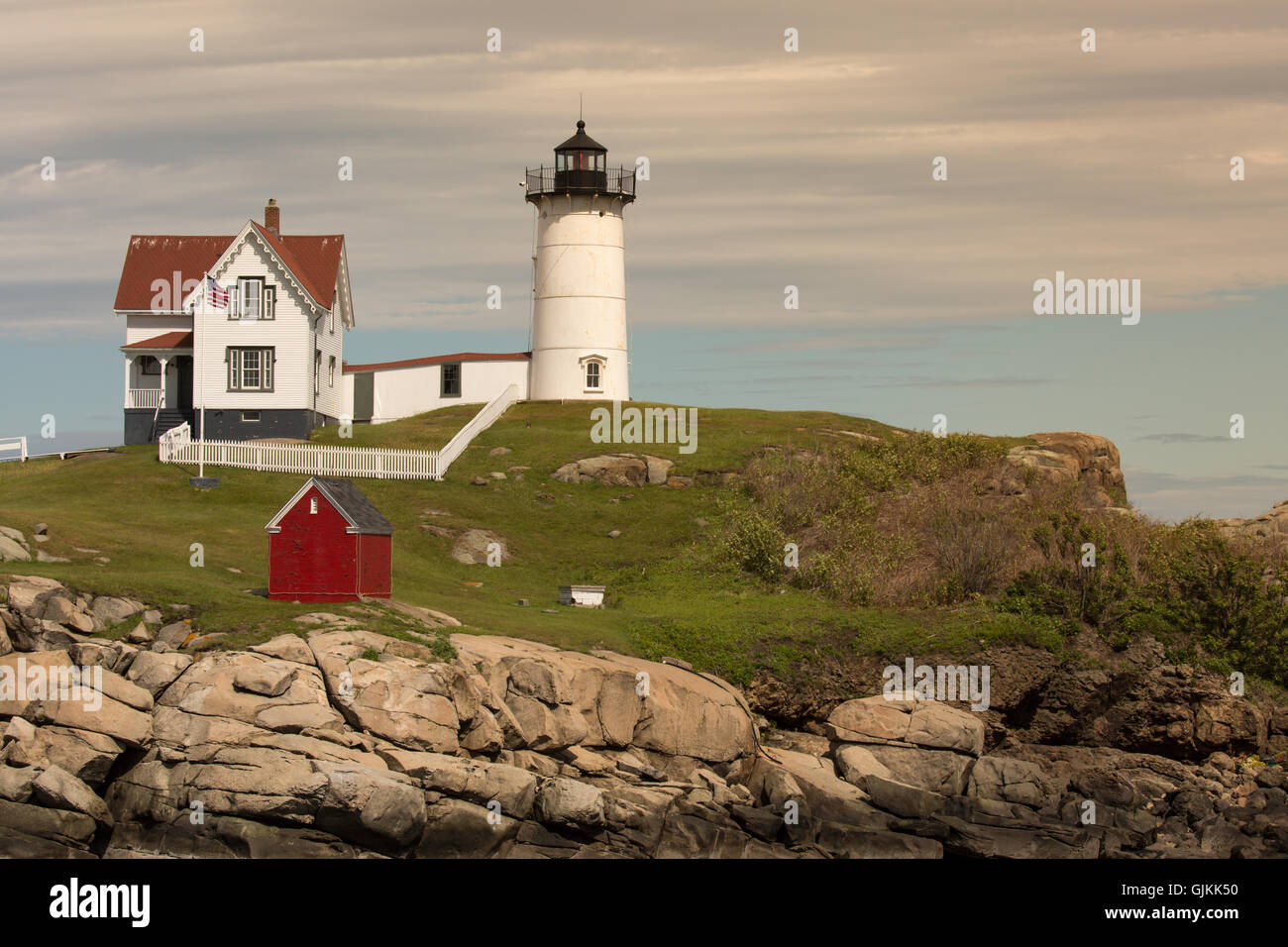 The Cape Neddick Lighthouse on Nubble Island, Maine Stock Photo - Alamy