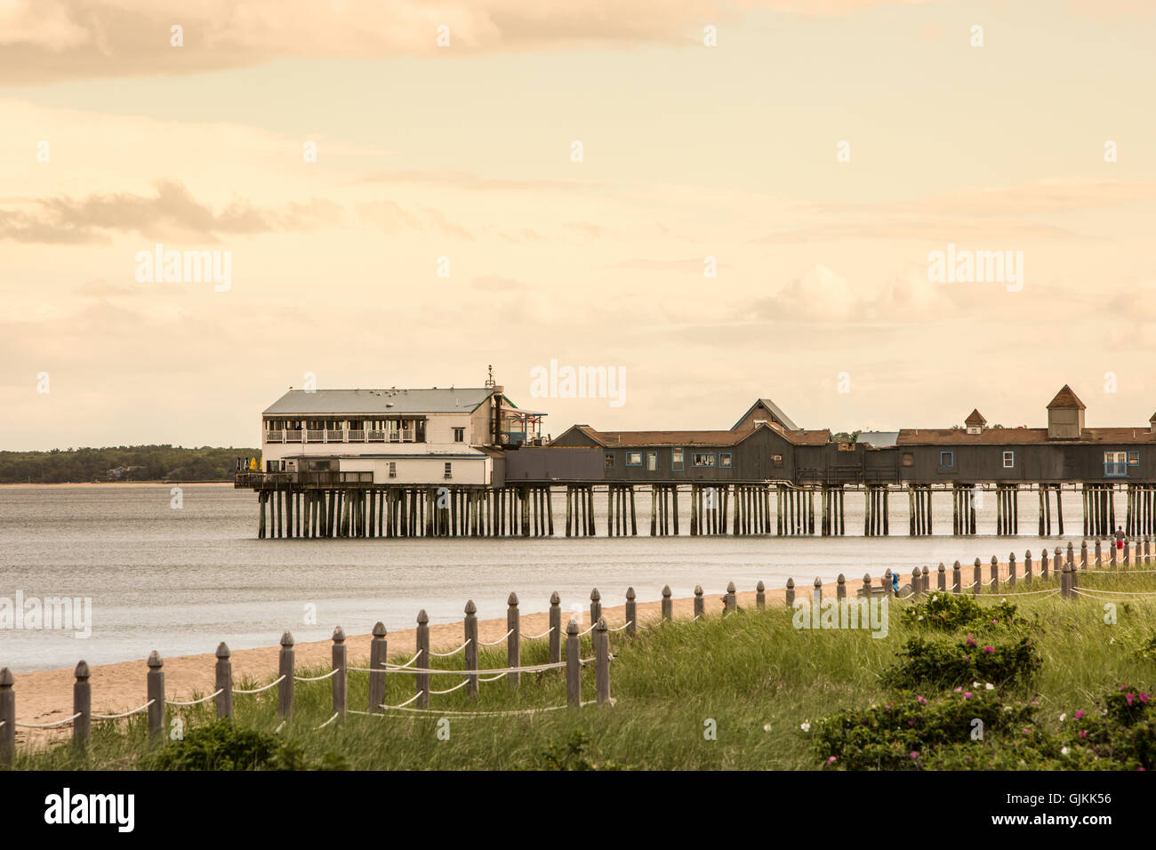 Old Orchard Beach Pier & Boardwalk in Maine Stock Photo - Alamy