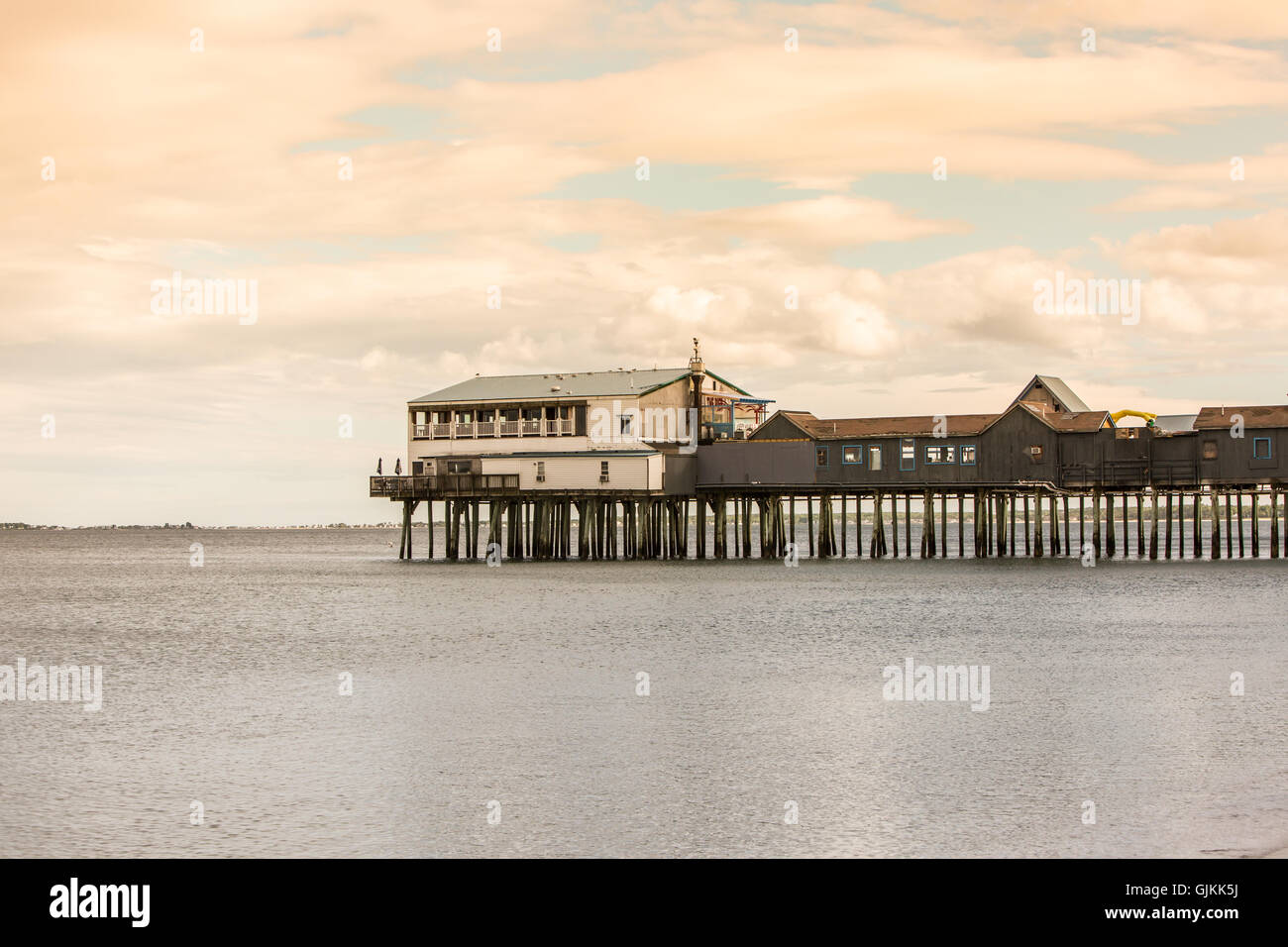 Old Orchard Beach Pier & Boardwalk in Maine Stock Photo - Alamy