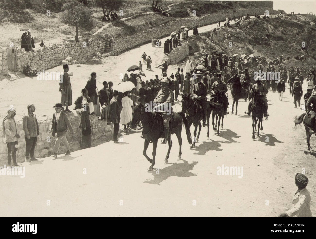 Austrian artillery commander entering Jerusalem, 1916 Stock Photo - Alamy