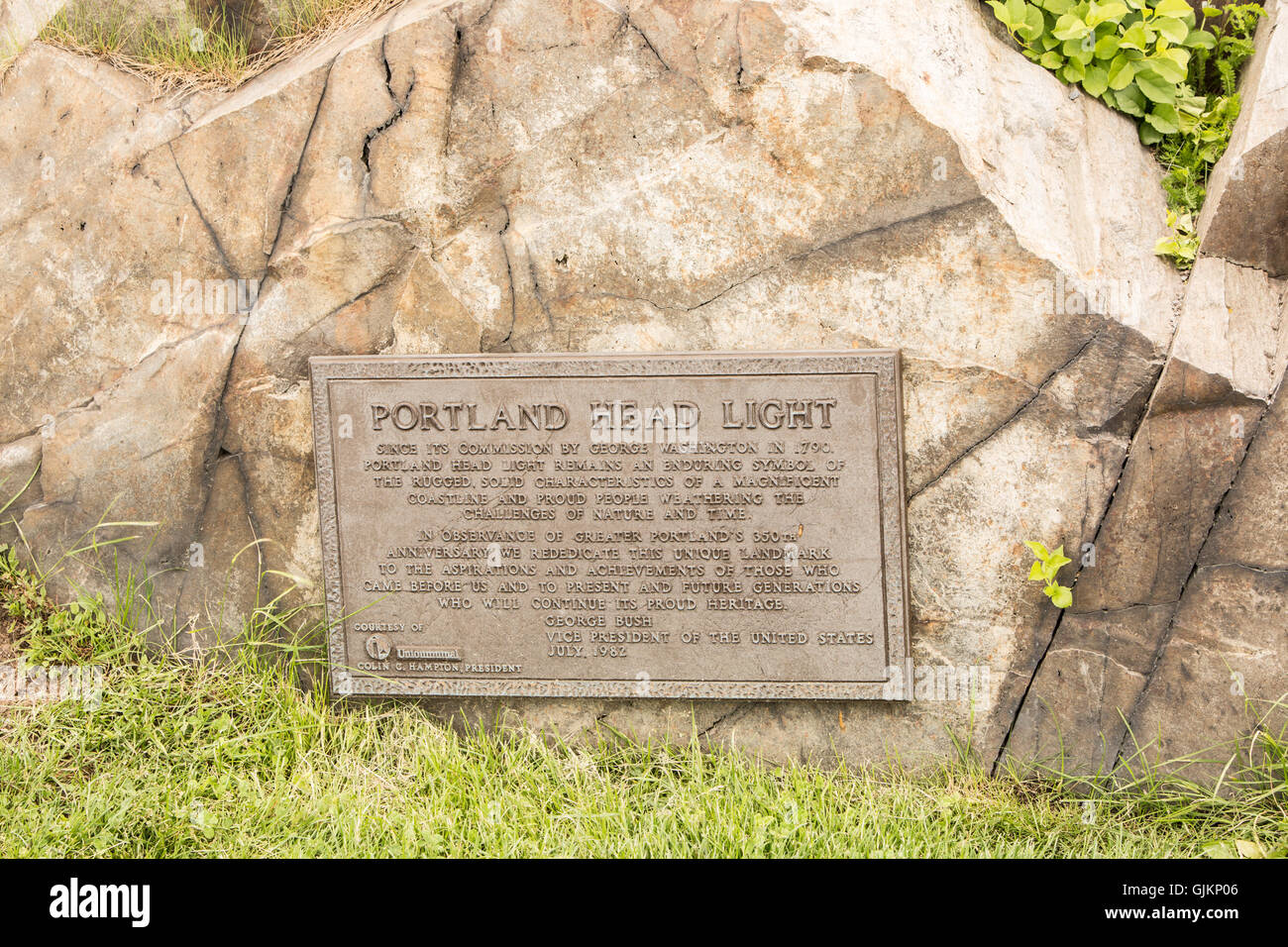 Portland Head Light sign. Cape Elizabeth, Maine Stock Photo - Alamy