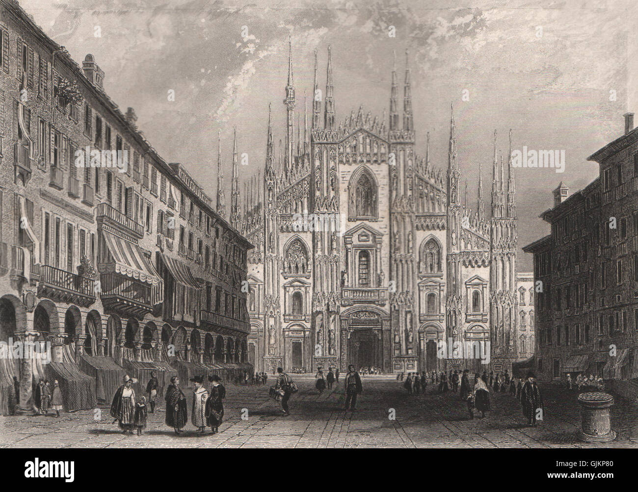 DUOMO DI MILANO. Milan Cathedral. Italy, antique print 1855 Stock Photo ...