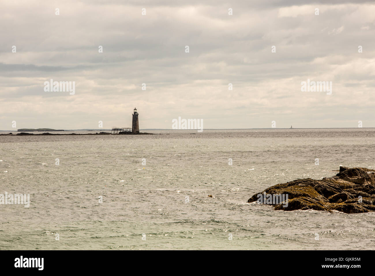 Ram Island Ledge Lighthouse. Casco Bay, Maine Stock Photo - Alamy