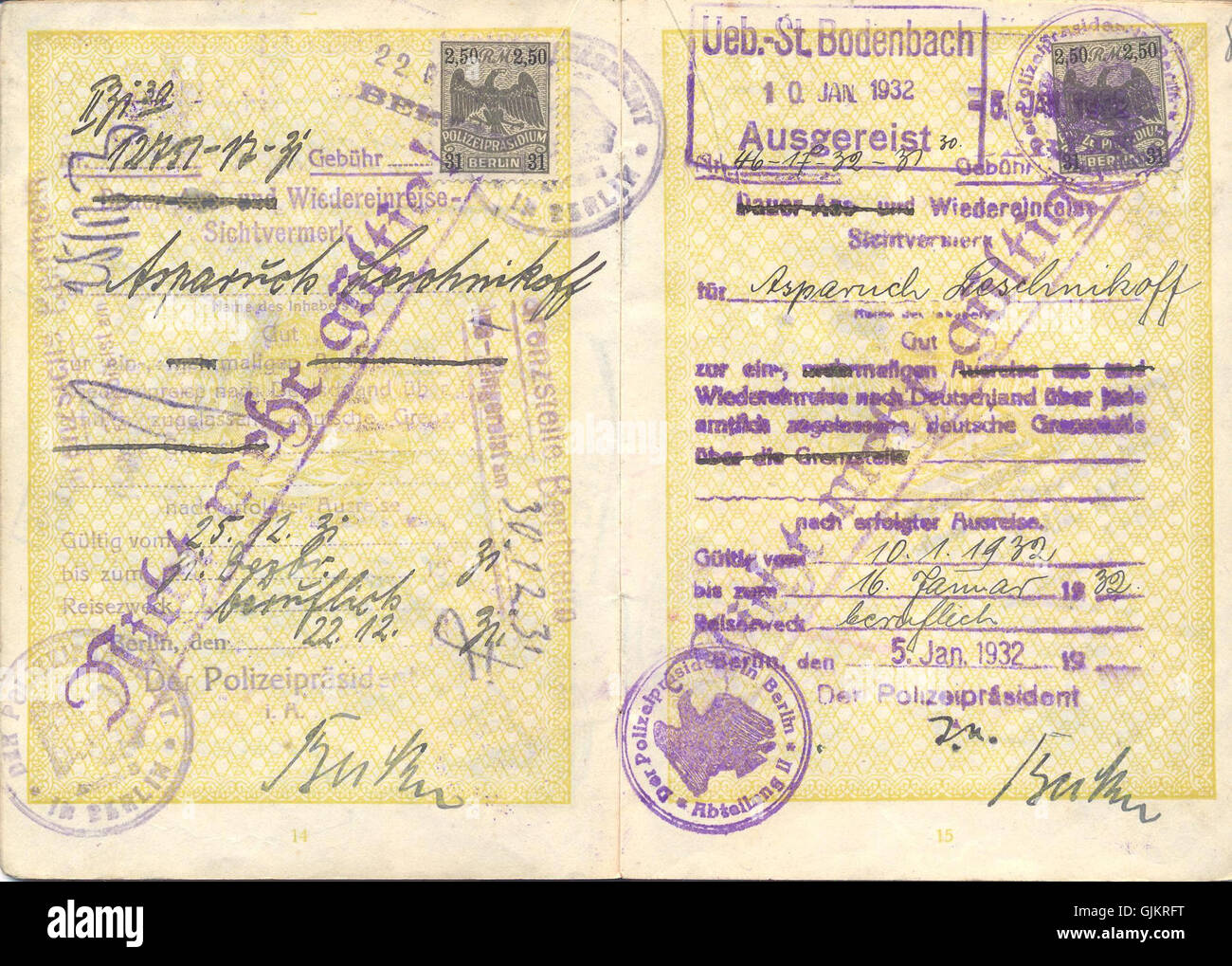 BASA 1868K 1 3 8 Asparuh Leshnikov Passport Stock Photo - Alamy