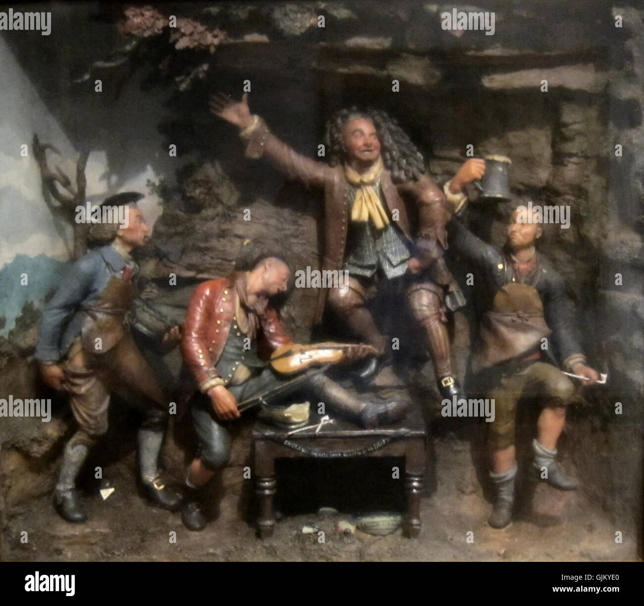 This polychromed wax sculpture by Samuel Percy depicts the famous ...