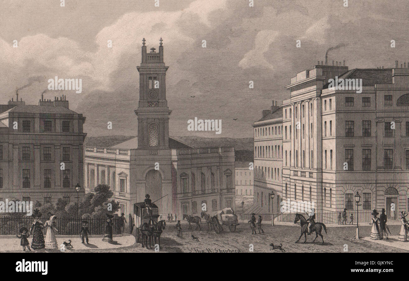 EDINBURGH. St. Stephen's Church, from Howe Street. SHEPHERD, old print ...