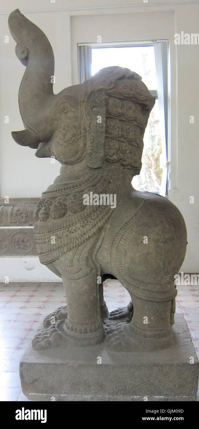 The statue 'Gajasimha' from the Museum of Cham Sculpture, which ...