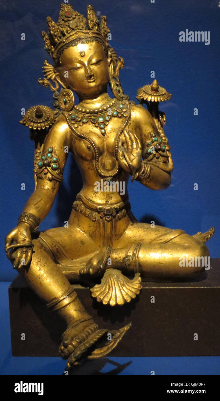The 'Green Tara' statue from Nepal, dating back to the 15th century, is ...