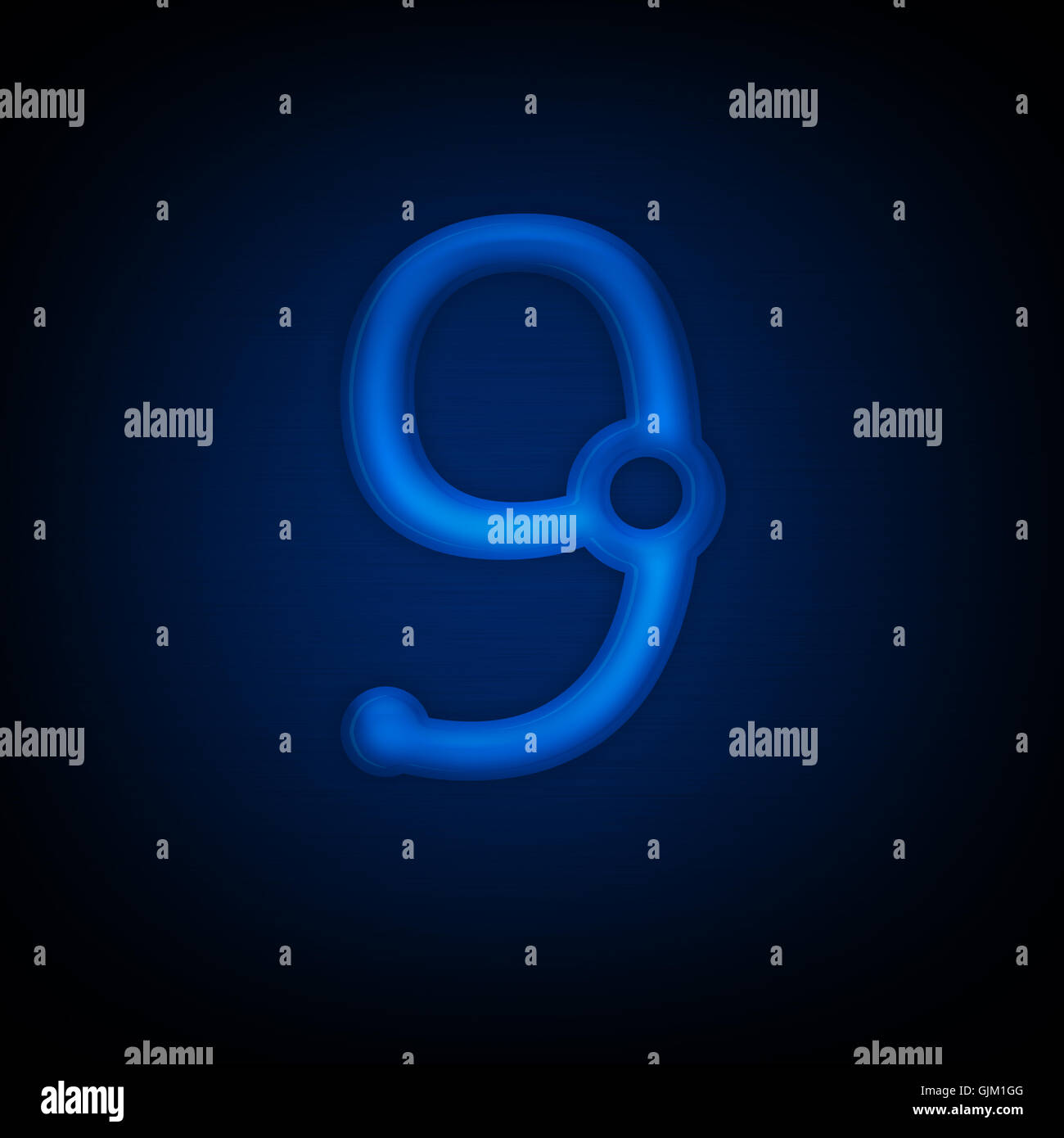 Neon Letter 9 Stock Photo - Alamy