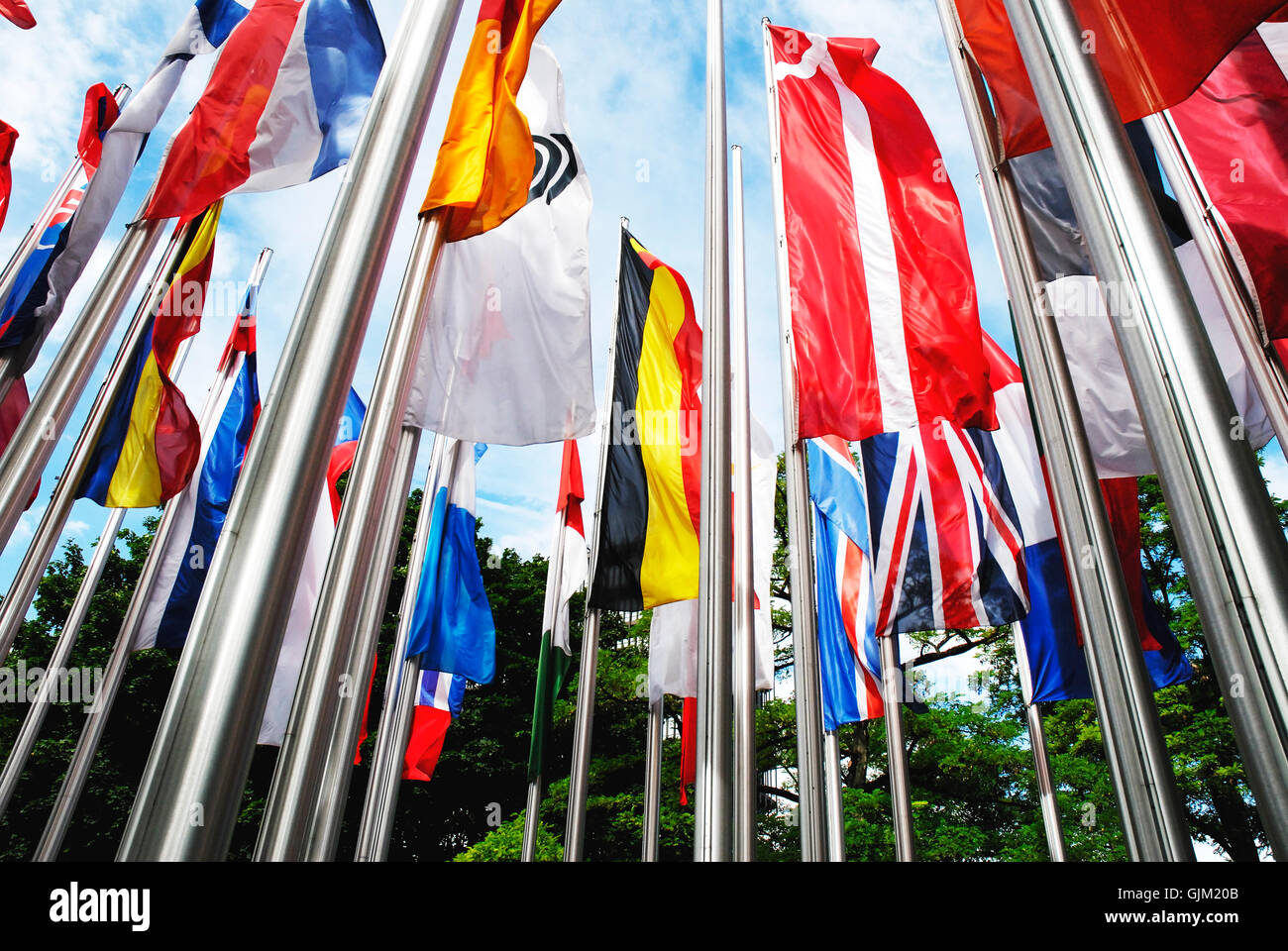 Colourful flags world nations flags hi-res stock photography and images ...