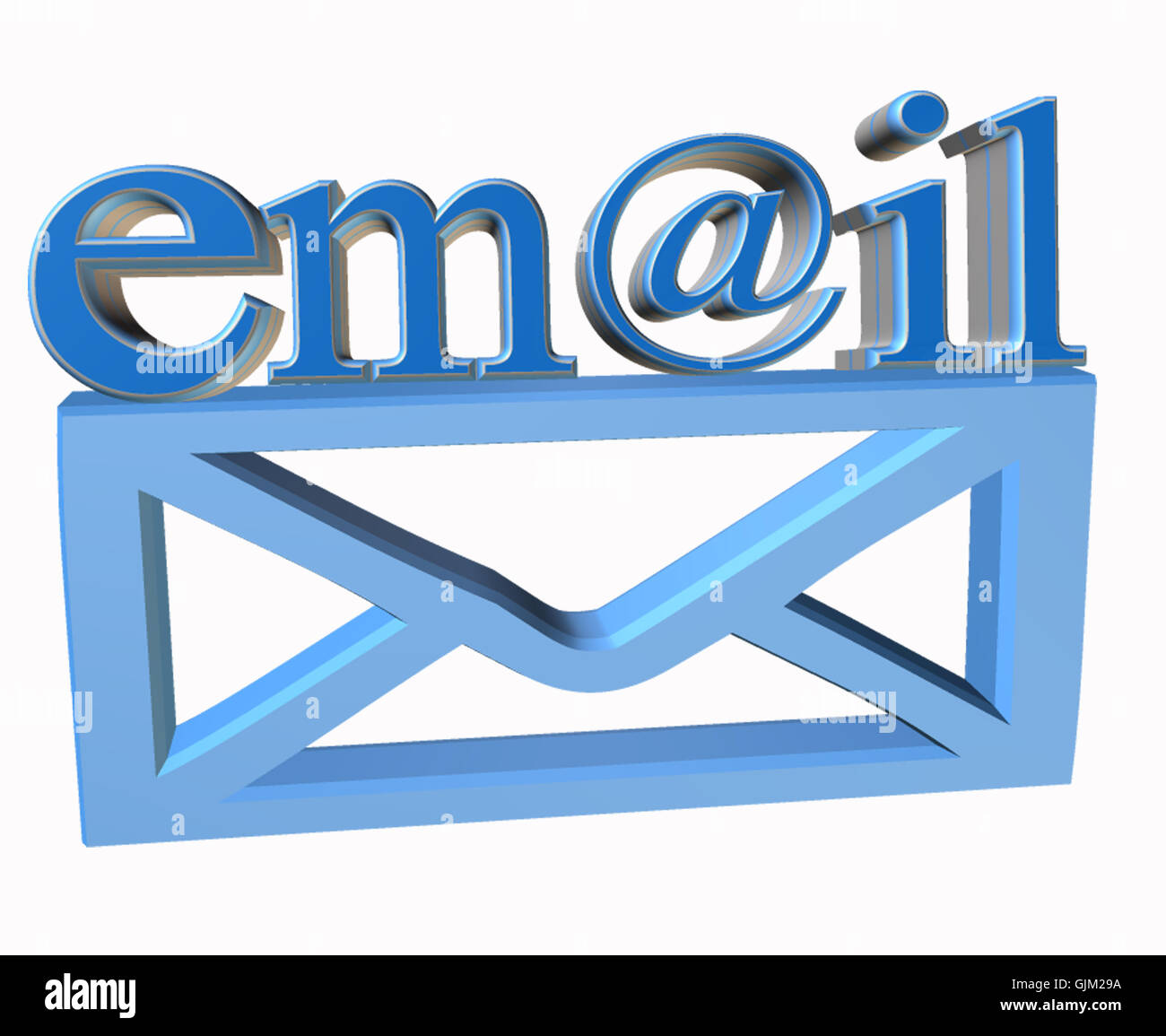 3d email text and envelope Stock Photo - Alamy