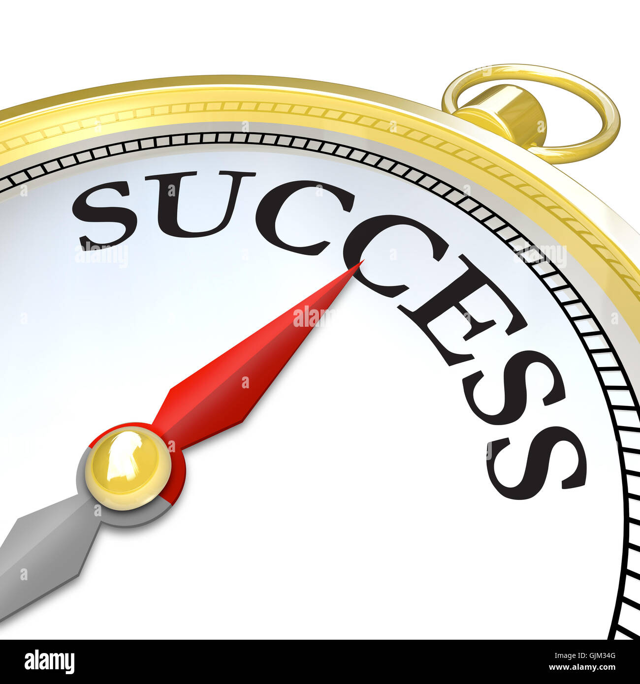 Compass Arrow Pointing to Success Reaching Goal Stock Photo - Alamy