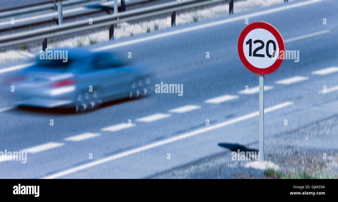 sign signal car Stock Photo - Alamy