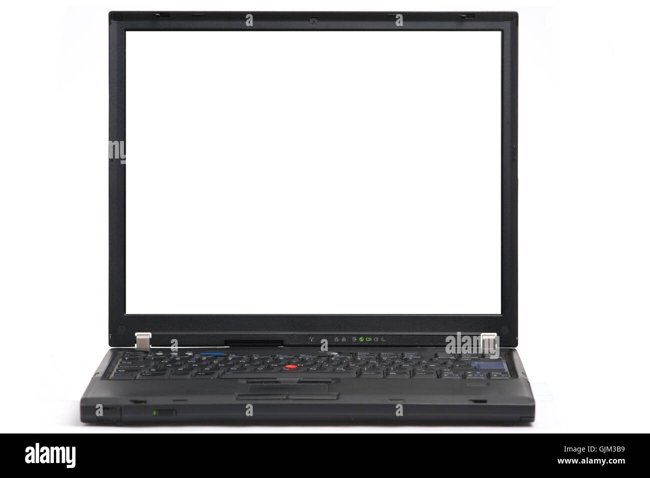 Black laptop isolated on white Stock Photo - Alamy