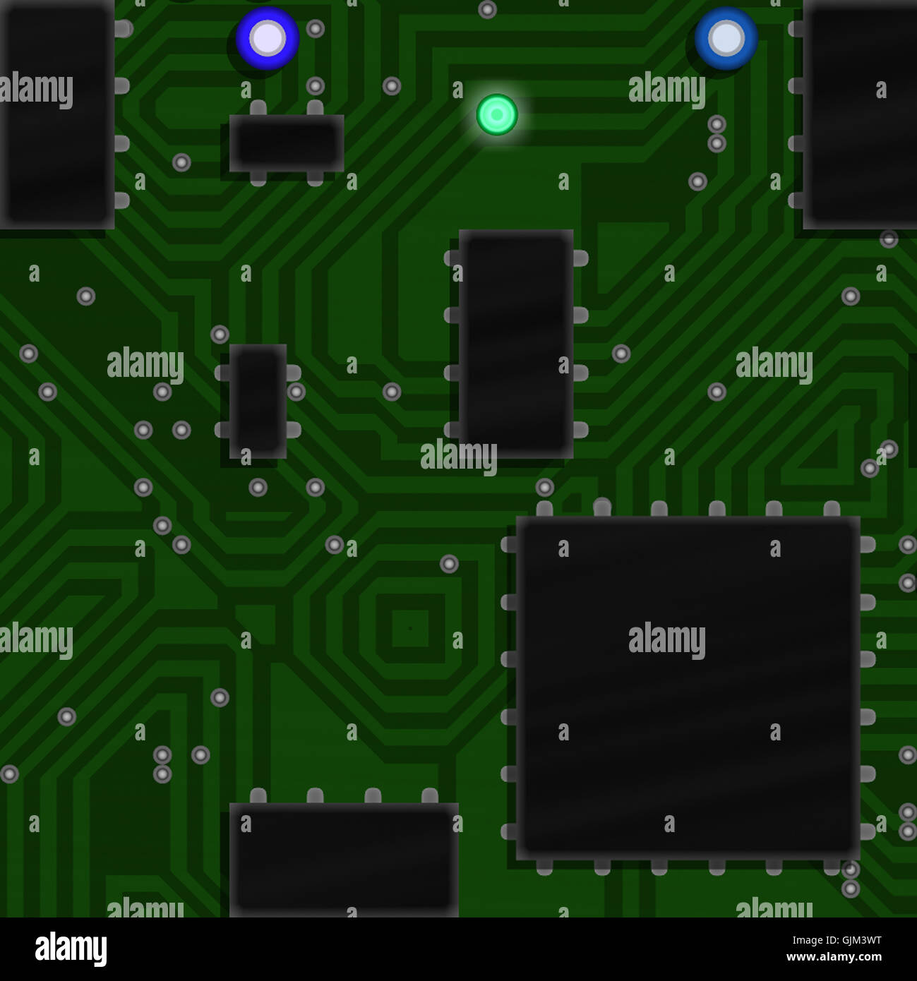 circuit board in green 3 Stock Photo - Alamy