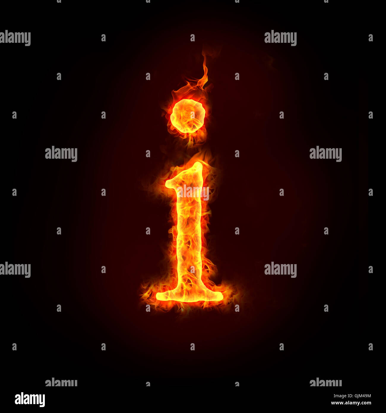 fire alphabets, small letter i Stock Photo - Alamy