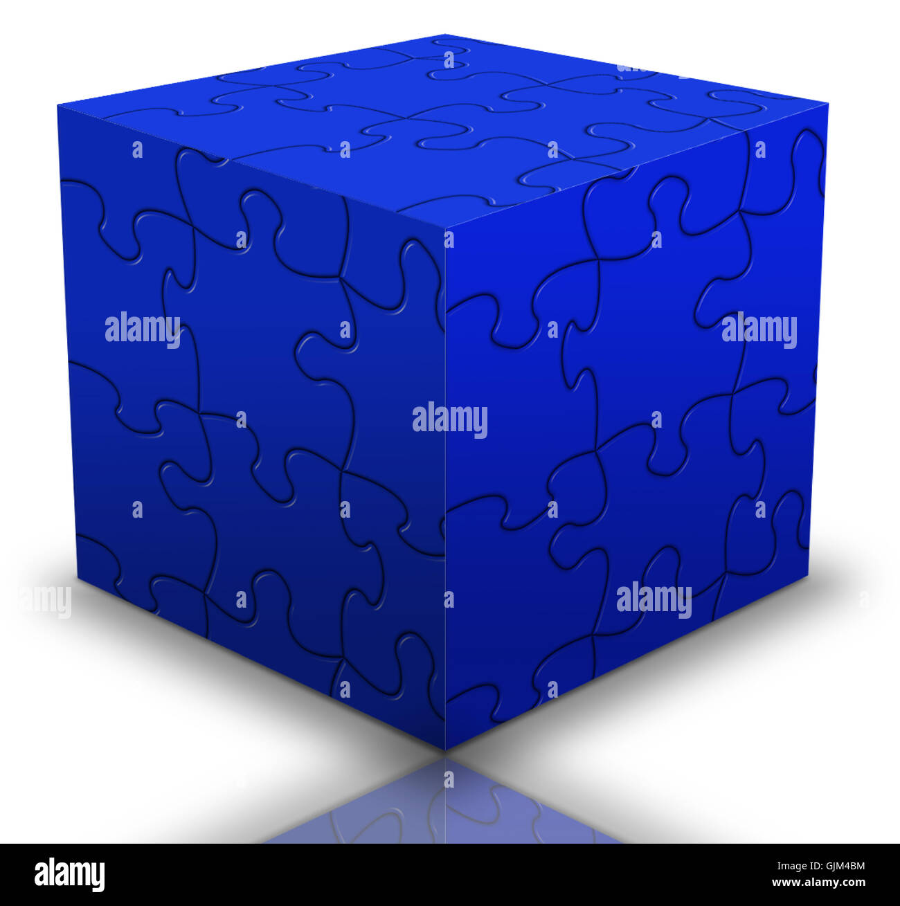 cube puzzle box in blue Stock Photo - Alamy