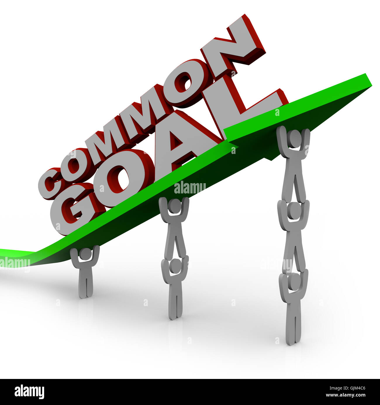 Common Goal - Team of People Lift Growth Arrow Stock Photo - Alamy