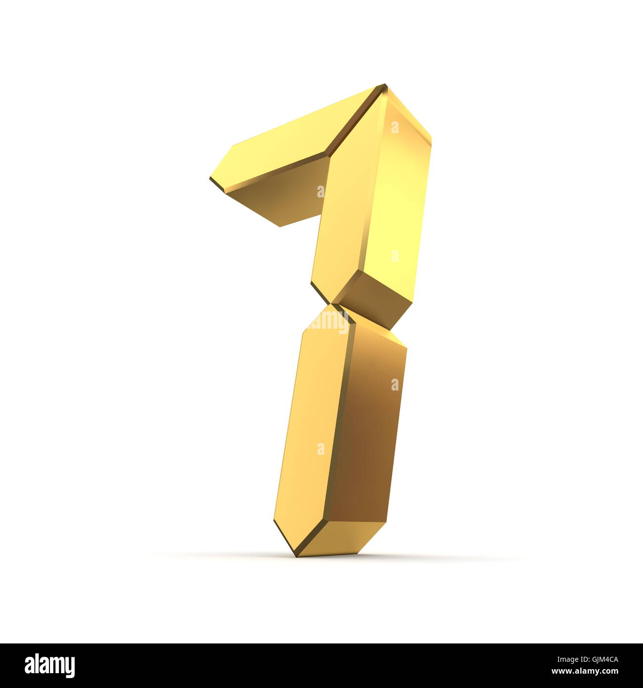 Shiny Number 7 - LCD Look Gold Stock Photo - Alamy