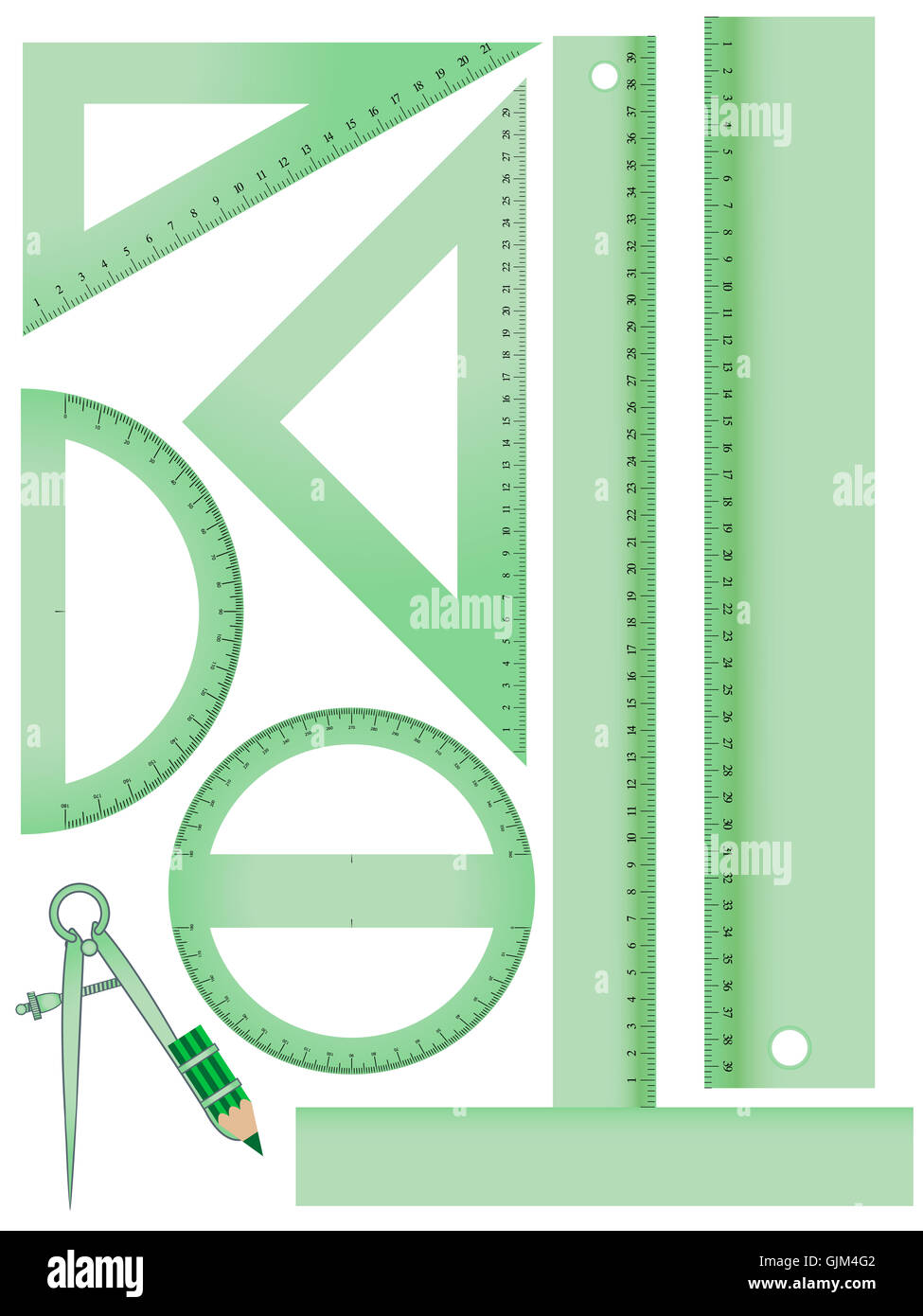 school measurement set Stock Photo - Alamy