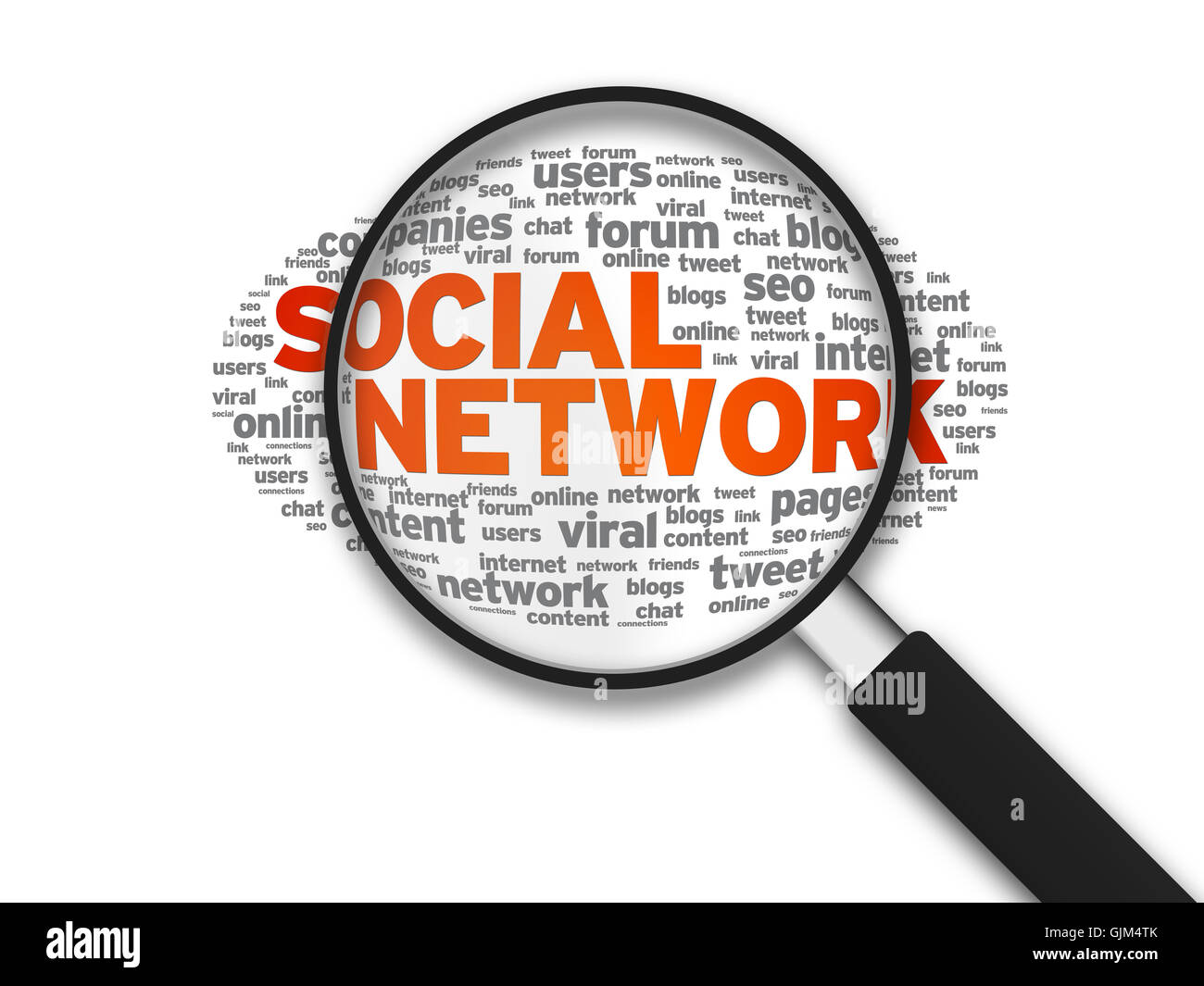 Magnifying Glass - Social Network Stock Photo - Alamy