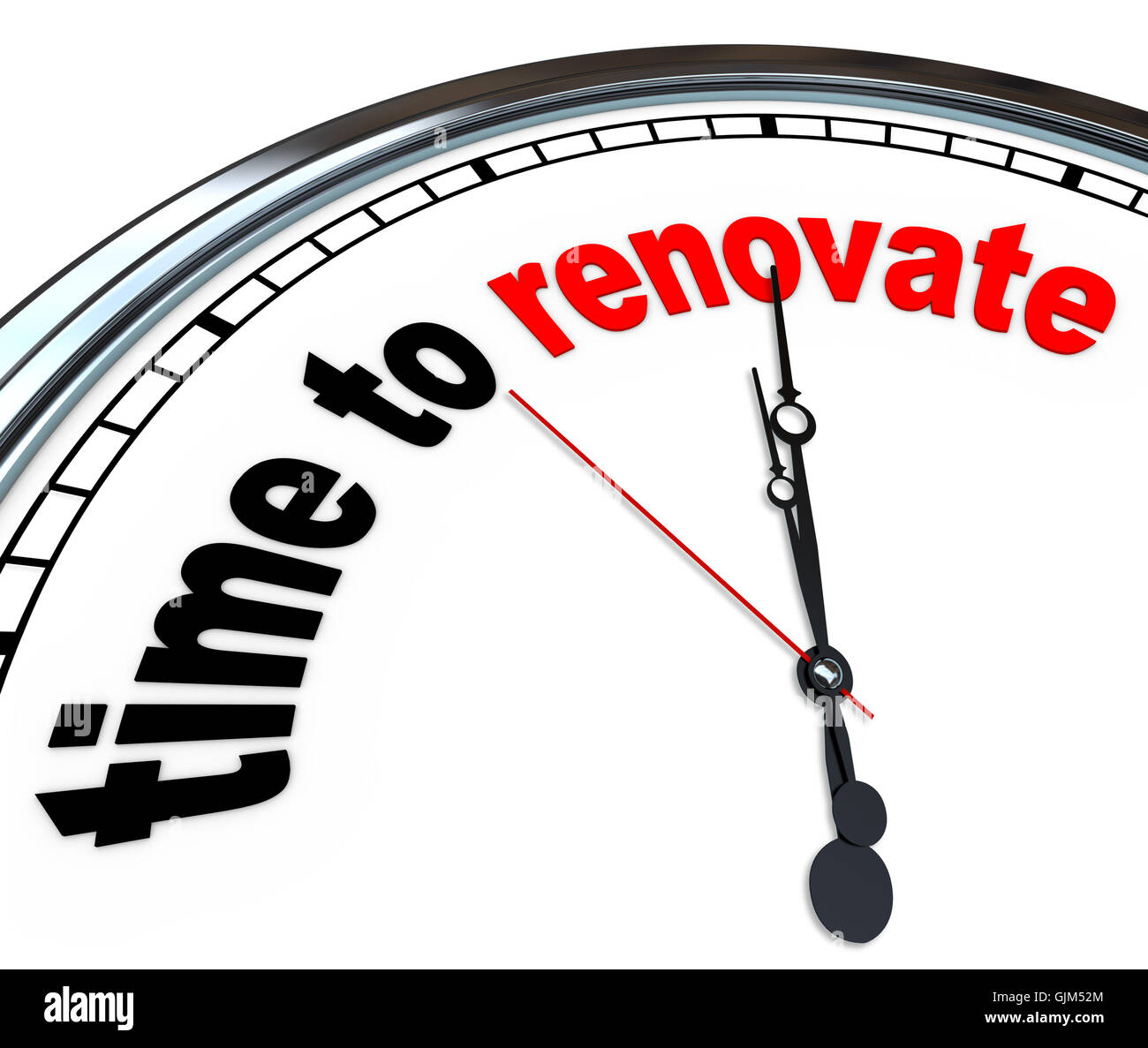 Time to Renovate Clock Countdown to Rebuilding Project Stock Photo - Alamy