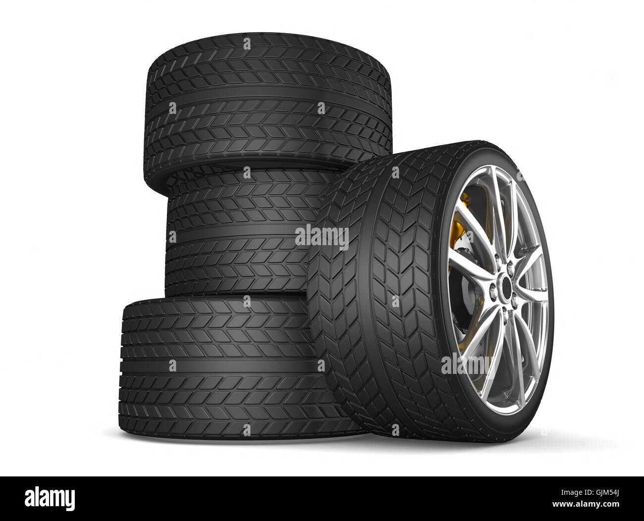 Wheels with alloy rims Stock Photo - Alamy